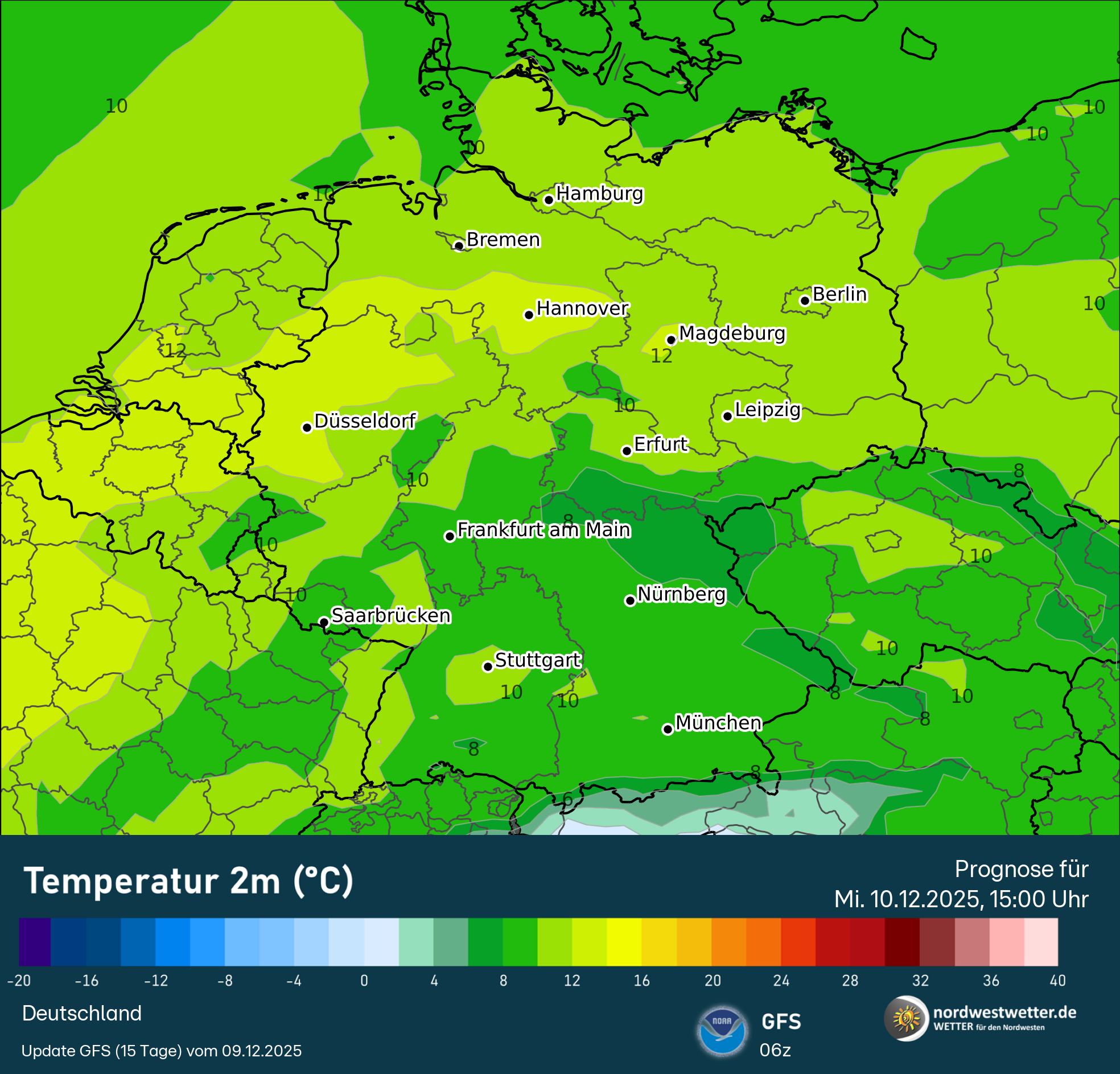 Es bleibt mild, im Süden ruhiges Hochdruckwetter, im Norden anfangs ...